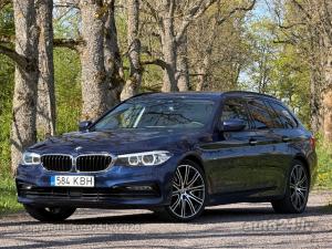 Zils BMW 5 Series 2018 Tallina, ar dzinēja tilpumu 3.00 L un nobraukumu 186 tūkst. km par 20990 €, foto  vietnē AUTOMOTO.COM.LV