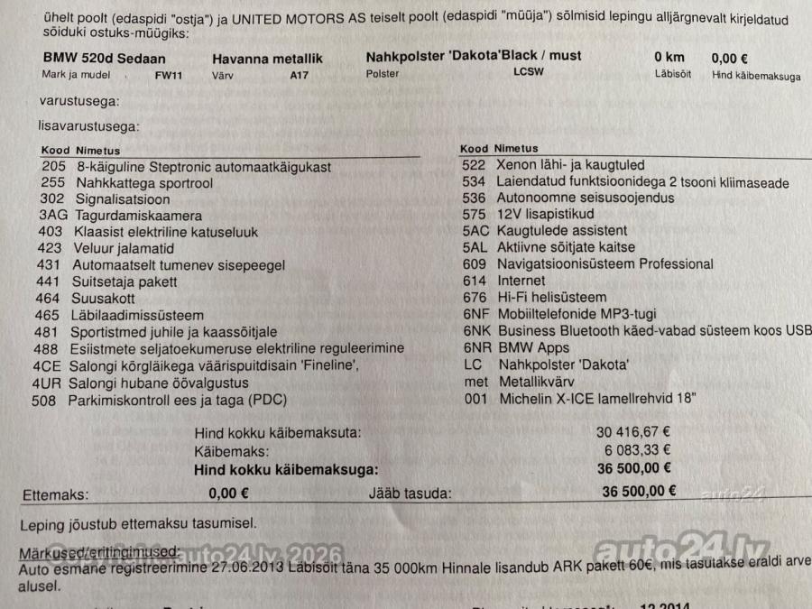 Коричневый БМВ 5 Серия 2013 в Таллин, объемом двигателя 2.00 л и пробегом 209 тыс. км за 11500 €, фото 15 на AUTOMOTO.COM.LV