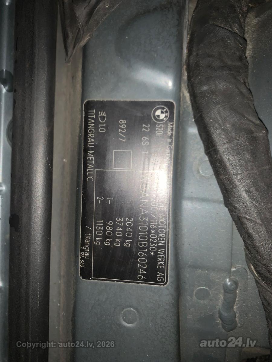 Grey BMW 5 Series 2004 in Kehra, with an engine capacity of 2.20 L and mileage of 375 thousand km for 3800 €, photo 12 on AUTOMOTO.COM.LV