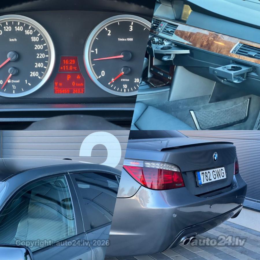 Grey BMW 5 Series 2006 in Tallinn, with an engine capacity of 3.00 L and mileage of 296 thousand km for 5990 €, photo 21 on AUTOMOTO.COM.LV