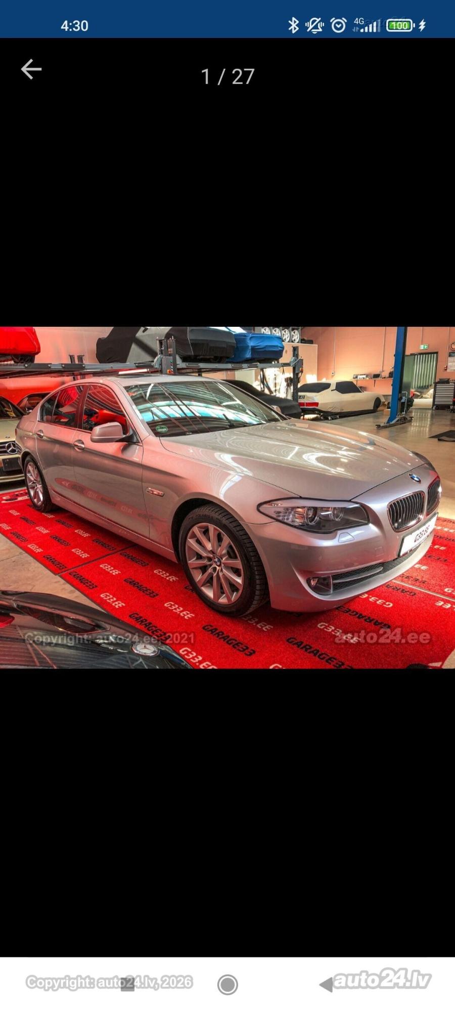 Pelēks BMW 5 Series 2011 Tallina, ar dzinēja tilpumu 3.00 L un nobraukumu 298 tūkst. km par 10500 €, foto 17 vietnē AUTOMOTO.COM.LV