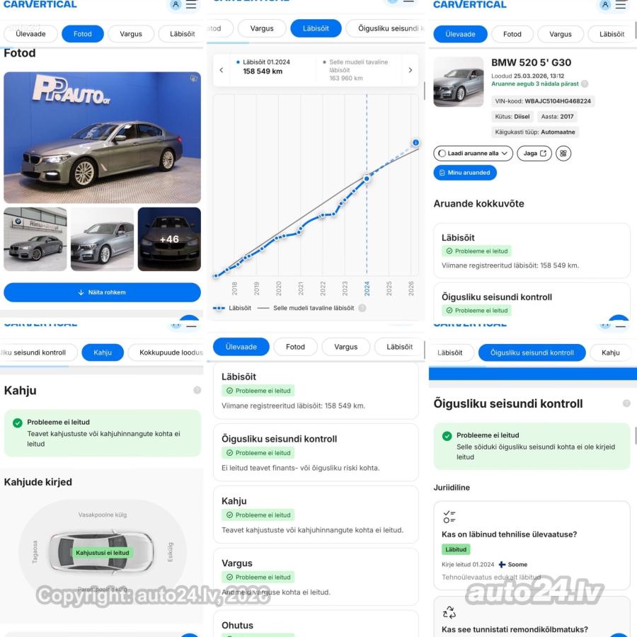 Pelēks BMW 5 Series 2017 Tallina, ar dzinēja tilpumu 2.00 L un nobraukumu 195 tūkst. km par 19900 €, foto 15 vietnē AUTOMOTO.COM.LV