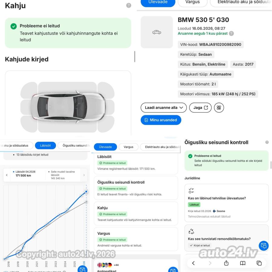 Серый БМВ 5 Серия 2017 в Таллин, объемом двигателя 2.00 л и пробегом 174 тыс. км за 19990 €, фото 30 на AUTOMOTO.COM.LV