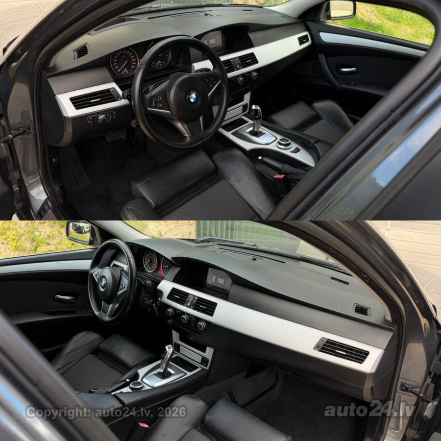 Grey BMW 5 Series 2008 in Viljandi, with an engine capacity of 3.00 L and mileage of 255 thousand km for 6190 €, photo 10 on AUTOMOTO.COM.LV