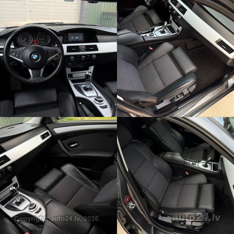 Grey BMW 5 Series 2008 in Viljandi, with an engine capacity of 3.00 L and mileage of 255 thousand km for 6190 €, photo 13 on AUTOMOTO.COM.LV