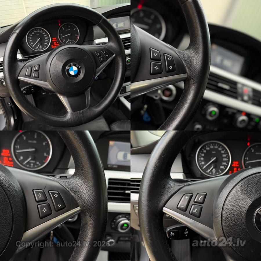 Grey BMW 5 Series 2008 in Viljandi, with an engine capacity of 3.00 L and mileage of 255 thousand km for 6190 €, photo 15 on AUTOMOTO.COM.LV