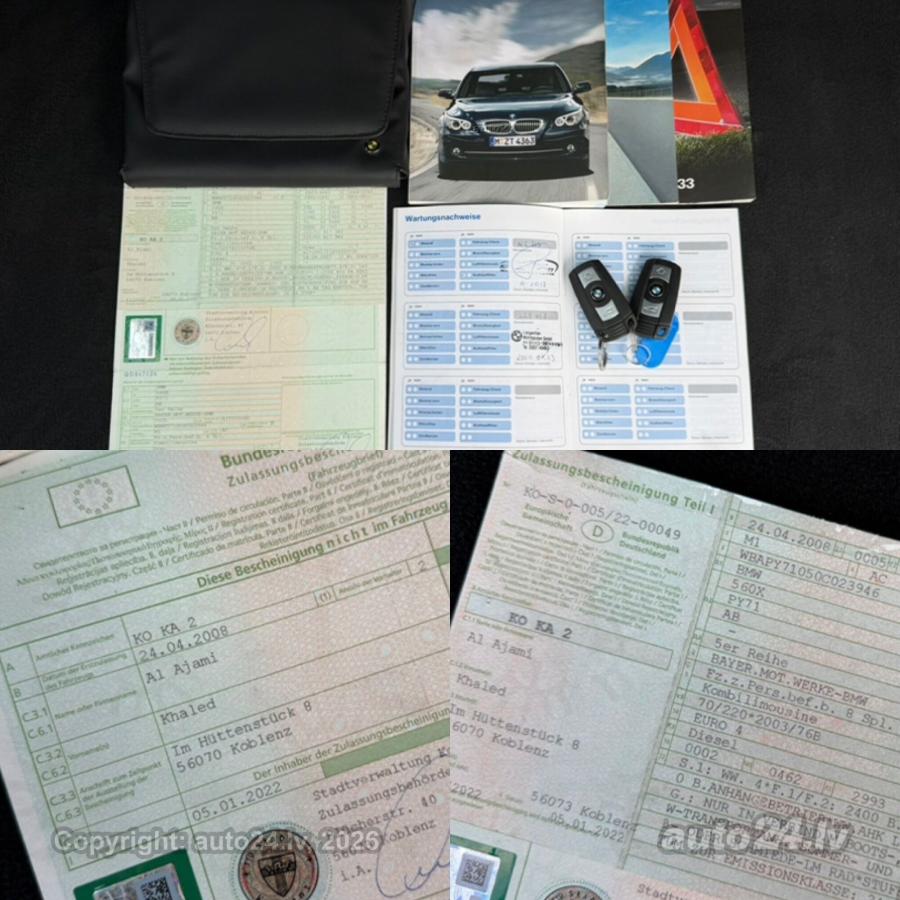 Grey BMW 5 Series 2008 in Viljandi, with an engine capacity of 3.00 L and mileage of 255 thousand km for 6190 €, photo 28 on AUTOMOTO.COM.LV