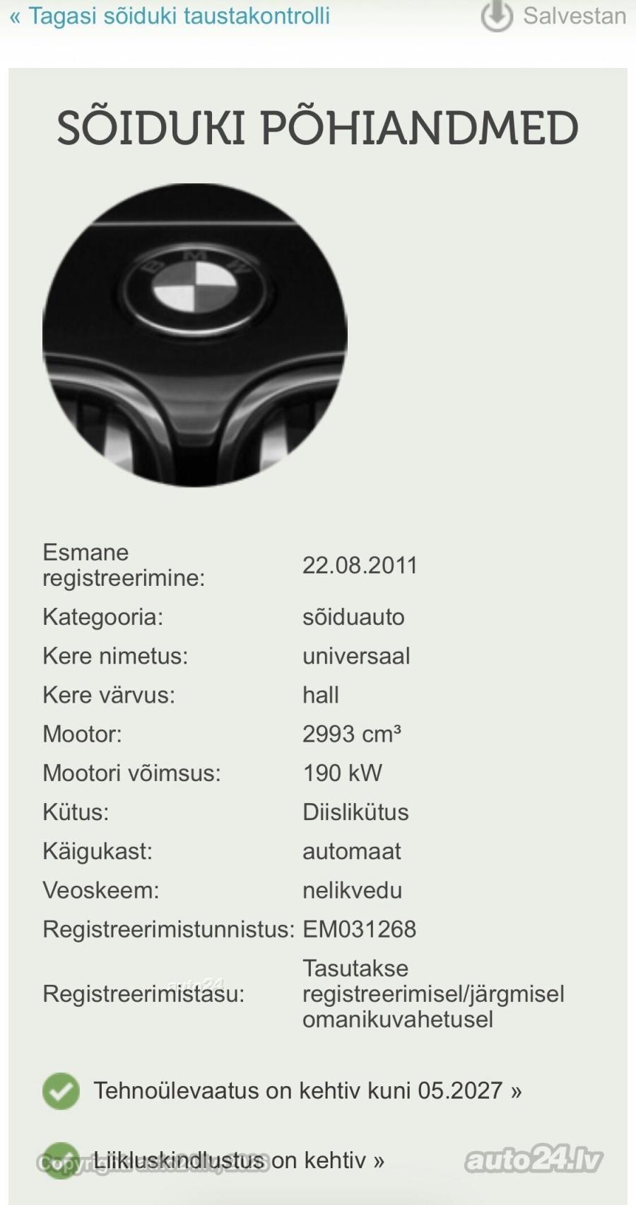 Pelēks BMW 5 Series 2011 Tartu, ar dzinēja tilpumu 3.00 L un nobraukumu 340 tūkst. km par 6999 €, foto 21 vietnē AUTOMOTO.COM.LV