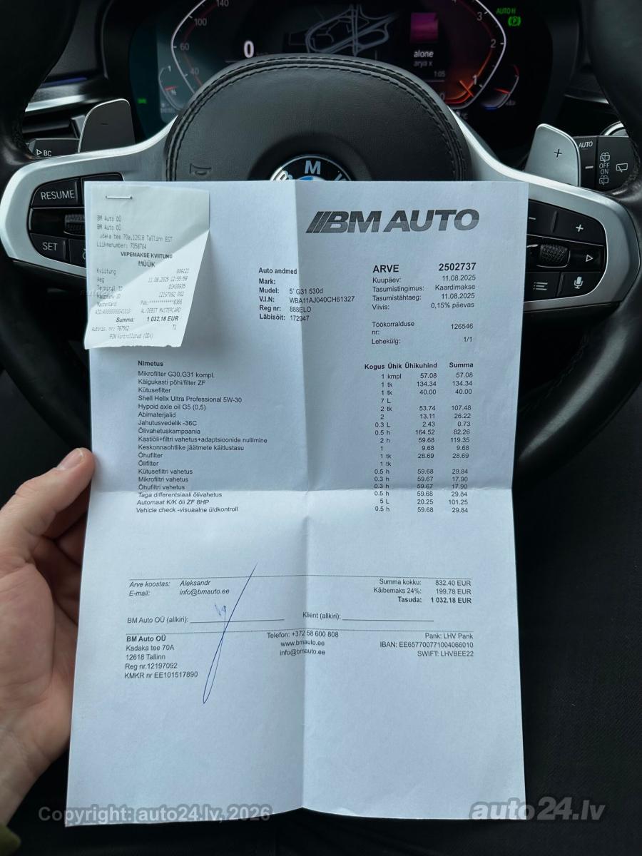 БМВ 5 Серия 2021 в Таллин, объемом двигателя 3.00 л и пробегом 183 тыс. км за 30500 €, фото 24 на AUTOMOTO.COM.LV