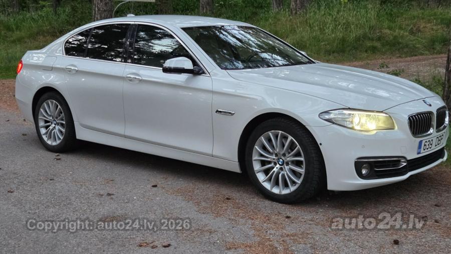White BMW 5 Series 2014 in Tallinn, with an engine capacity of 2.00 L and mileage of 122 thousand km for 14500 €, photo 1 on AUTOMOTO.COM.LV