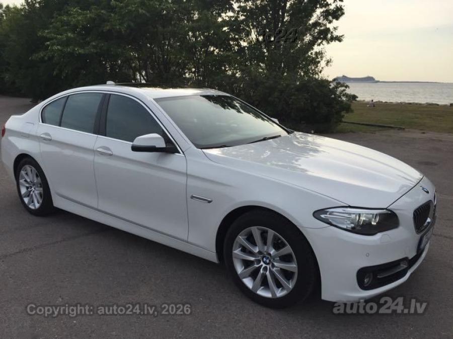 White BMW 5 Series 2015 in Tallinn, with an engine capacity of 2.00 L and mileage of 137 thousand km for 15999 €, photo 1 on AUTOMOTO.COM.LV