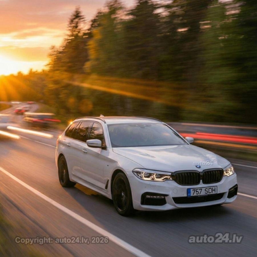 White BMW 5 Series 2018 in Tallinn, with an engine capacity of 3.00 L and mileage of 144 thousand km for 31500 €, photo 1 on AUTOMOTO.COM.LV