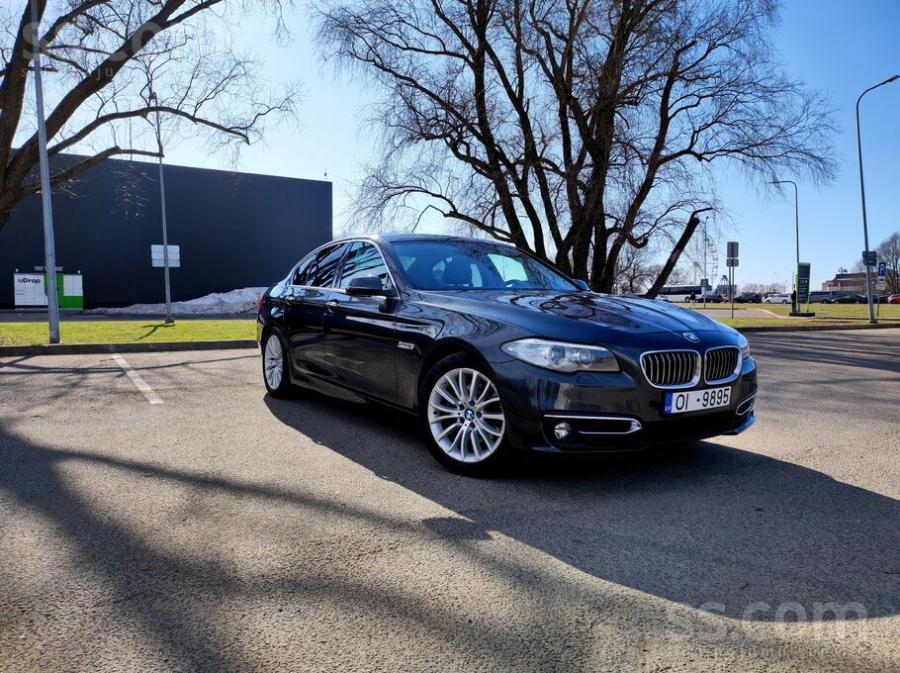Black BMW 518 2014 in Riga, with an engine capacity of 2.00 L and mileage of 201 thousand km for 10800 €, photo 1 on AUTOMOTO.COM.LV