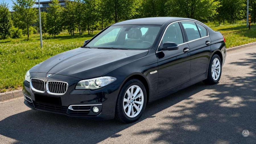 Black BMW 518 2016 in Vilnius, with an engine capacity of 2.00 L and mileage of 307 thousand km for 11500 €, photo 3 on AUTOMOTO.COM.LV