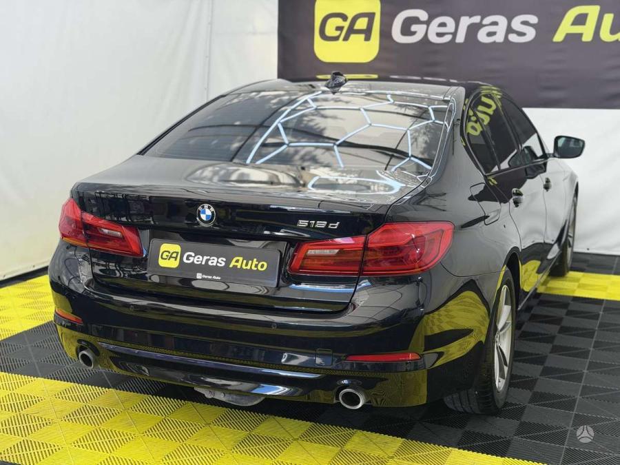 Black BMW 518 2019 in Vilnius, with an engine capacity of 2.00 L and mileage of 338 thousand km for 14950 €, photo 5 on AUTOMOTO.COM.LV