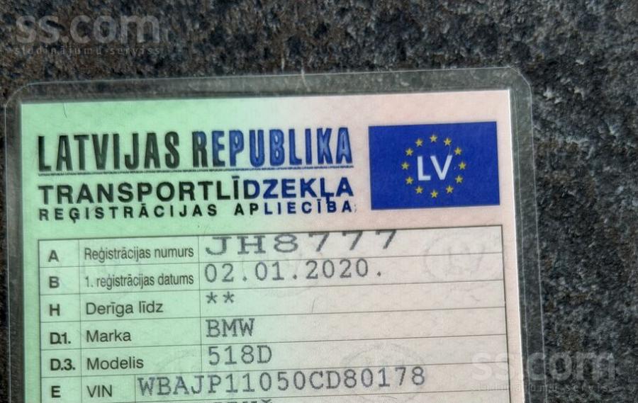 Blue BMW 518 2020 in Bauska, with an engine capacity of 2.00 L and mileage of 157 thousand km for 15200 €, photo 16 on AUTOMOTO.COM.LV