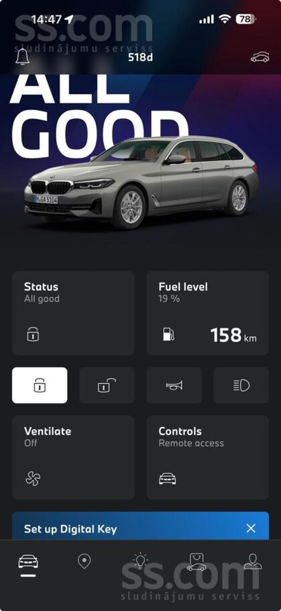 Серый БМВ 518 2021 в Рига, объемом двигателя 2.00 л и пробегом 193 тыс. км за 22200 €, фото 9 на AUTOMOTO.COM.LV