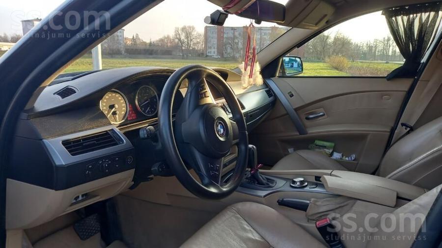 Melns BMW 520 2004 Jelgava, ar dzinēja tilpumu 2.20 L un nobraukumu 321 tūkst. km par 3500 €, foto 5 vietnē AUTOMOTO.COM.LV