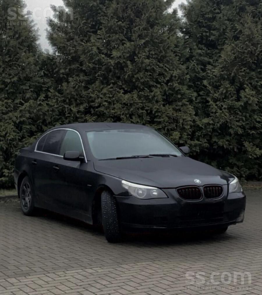 Black BMW 520 2006 in Ventspils, with an engine capacity of 2.00 L and mileage of 449 thousand km for 3495 €, photo 1 on AUTOMOTO.COM.LV
