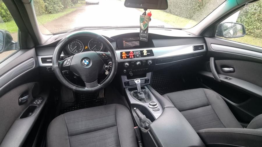 Black BMW 520 2007 in Kaunas, with an engine capacity of 2.00 L and mileage of 365 thousand km for 2399 €, photo 7 on AUTOMOTO.COM.LV