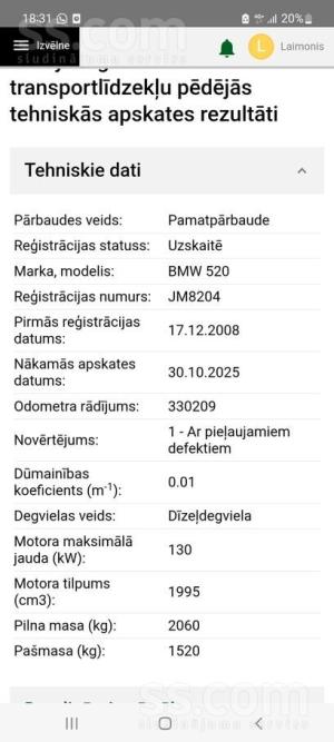 Melns BMW 520 2008 Daugavpils, ar dzinēja tilpumu 2.00 L un nobraukumu 347 tūkst. km par 3450 €, foto 11 vietnē AUTOMOTO.COM.LV