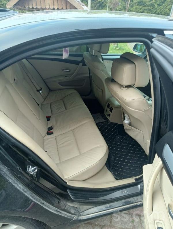 Black BMW 520 2009 in Valmiera, with an engine capacity of 2.00 L and mileage of 361 thousand km for 4500 €, photo 5 on AUTOMOTO.COM.LV