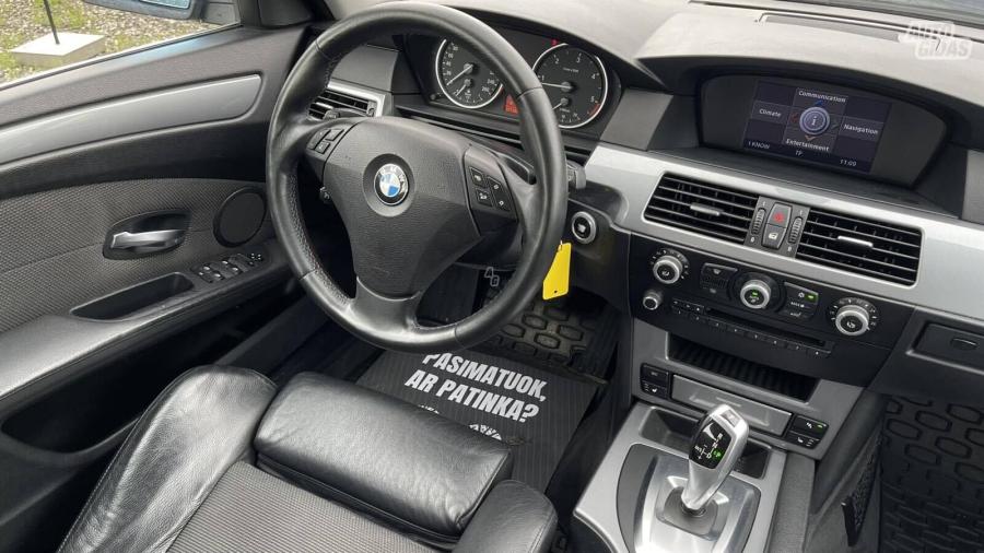 Black BMW 520 2009 in Marijampole, with an engine capacity of 2.00 L and mileage of 292 thousand km for 5250 €, photo 27 on AUTOMOTO.COM.LV