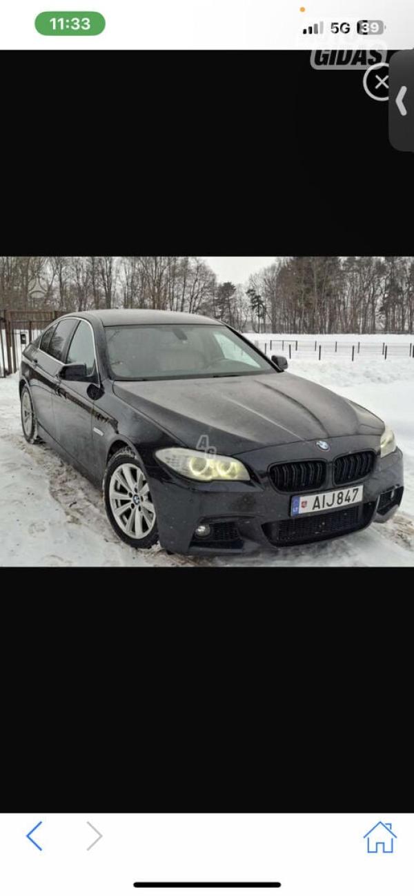 Black BMW 520 2011 in Mazeikiai, with an engine capacity of 2.00 L and mileage of 334 thousand km for 8100 €, photo 2 on AUTOMOTO.COM.LV