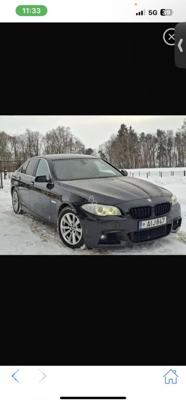 Black BMW 520 2011 in Mazeikiai, with an engine capacity of 2.00 L and mileage of 334 thousand km for 8100 €, photo 3 on AUTOMOTO.COM.LV