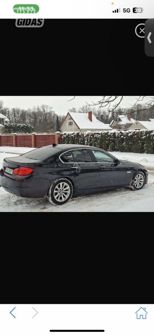 Black BMW 520 2011 in Mazeikiai, with an engine capacity of 2.00 L and mileage of 334 thousand km for 8100 €, photo 5 on AUTOMOTO.COM.LV