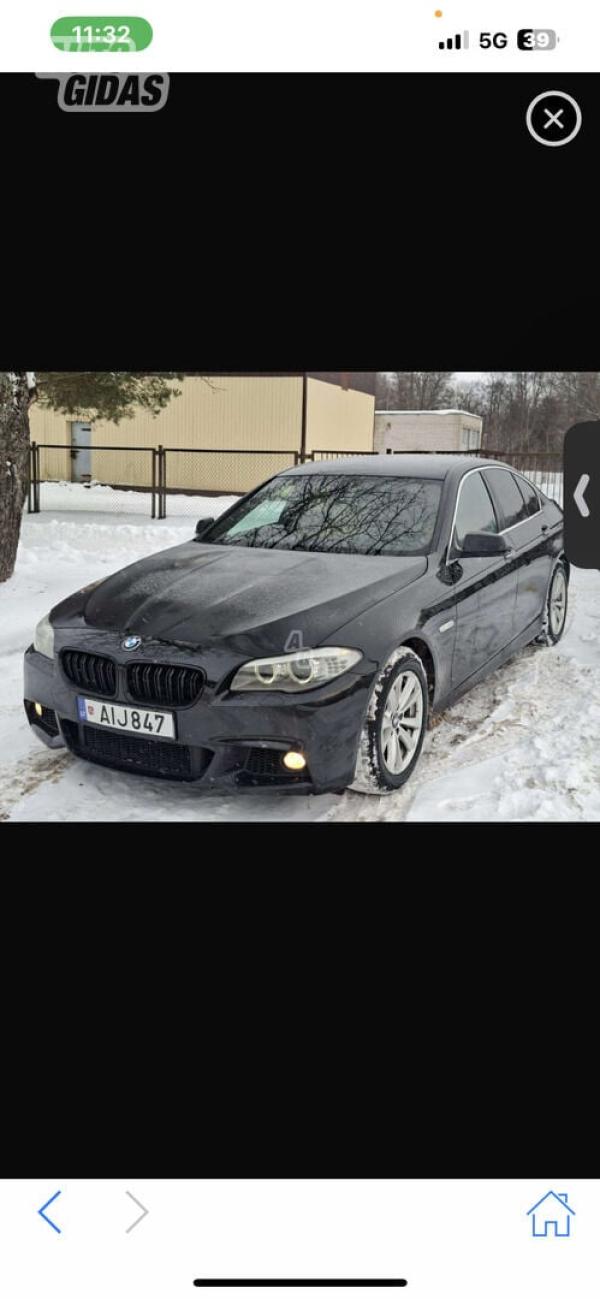 Black BMW 520 2011 in Mazeikiai, with an engine capacity of 2.00 L and mileage of 334 thousand km for 8100 €, photo 10 on AUTOMOTO.COM.LV