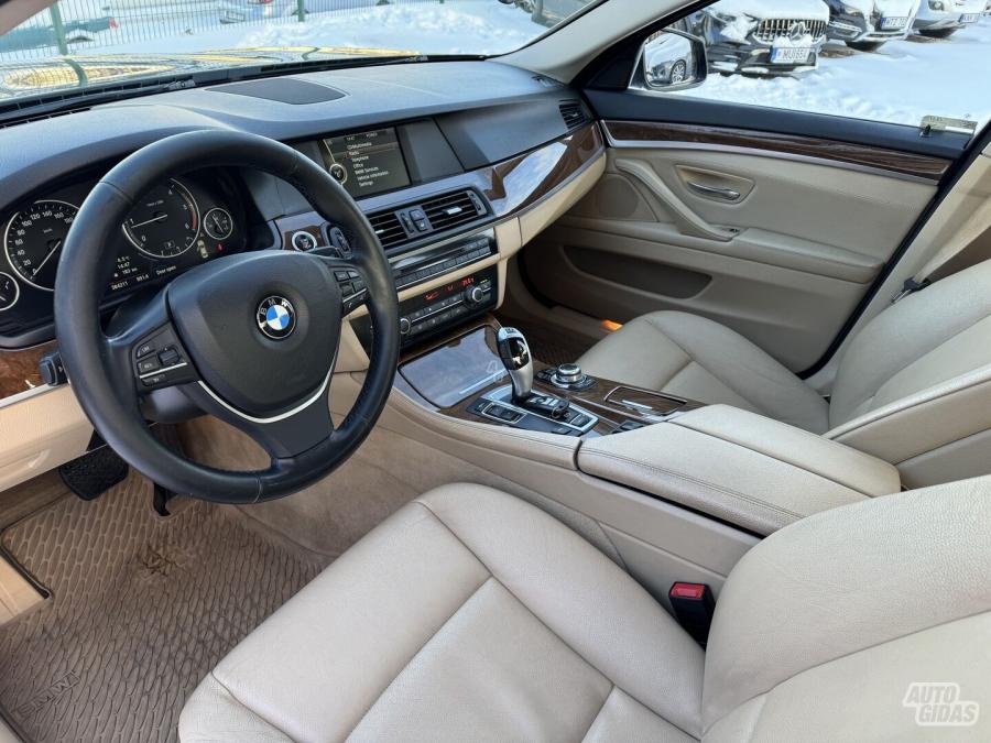 Black BMW 520 2012 in Vilnius, with an engine capacity of 2.00 L and mileage of 384 thousand km for 7300 €, photo 18 on AUTOMOTO.COM.LV