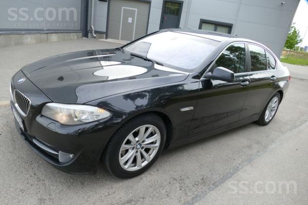 Black BMW 520 2013 in Riga, with an engine capacity of 2.00 L and mileage of 0 thousand km for 7200 €, photo 1 on AUTOMOTO.COM.LV
