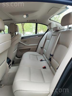 Black BMW 520 2013 in Daugavpils, with an engine capacity of 2.00 L and mileage of 252 thousand km for 11500 €, photo 5 on AUTOMOTO.COM.LV