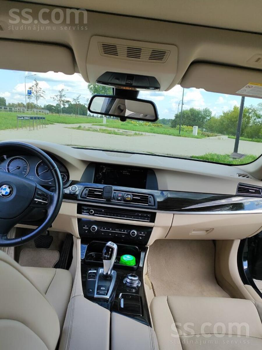Black BMW 520 2013 in Daugavpils, with an engine capacity of 2.00 L and mileage of 252 thousand km for 11500 €, photo 12 on AUTOMOTO.COM.LV