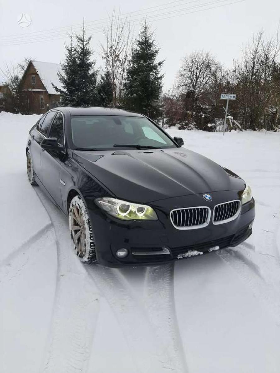 Black BMW 520 2014 in Ariogala, with an engine capacity of 2.00 L and mileage of 267 thousand km for 8999 €, photo 1 on AUTOMOTO.COM.LV