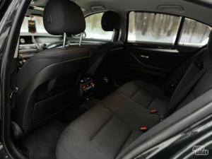 Black BMW 520 2014 in Vilnius, with an engine capacity of 2.00 L and mileage of 294 thousand km for 8849 €, photo 16 on AUTOMOTO.COM.LV