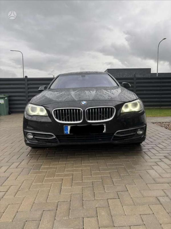 Black BMW 520 2016 in Vilnius, with an engine capacity of 2.00 L and mileage of 344 thousand km for 10100 €, photo 1 on AUTOMOTO.COM.LV