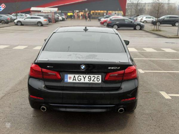Black BMW 520 2017 in Vilnius, with an engine capacity of 2.00 L and mileage of 135 thousand km for 19900 €, photo 5 on AUTOMOTO.COM.LV