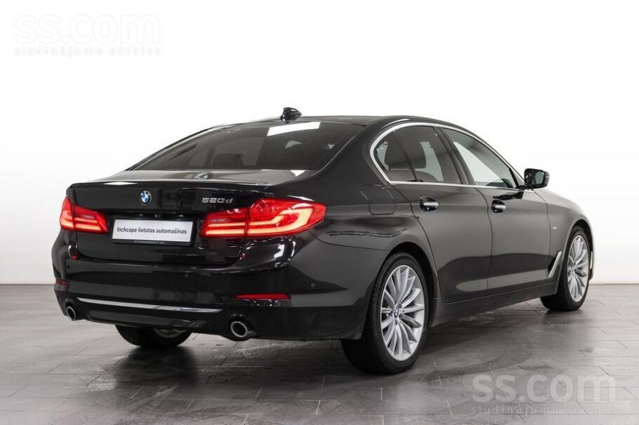 Black BMW 520 2017 in Riga, with an engine capacity of 2.00 L and mileage of 118 thousand km for 25900 €, photo 2 on AUTOMOTO.COM.LV