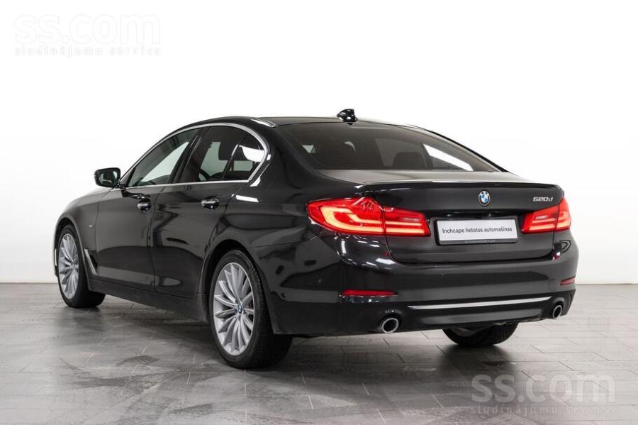 Black BMW 520 2017 in Riga, with an engine capacity of 2.00 L and mileage of 118 thousand km for 25900 €, photo 13 on AUTOMOTO.COM.LV
