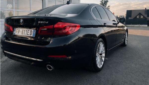 Black BMW 520 2019 in Vilnius, with an engine capacity of 2.00 L and mileage of 173 thousand km for 15950 €, photo 3 on AUTOMOTO.COM.LV