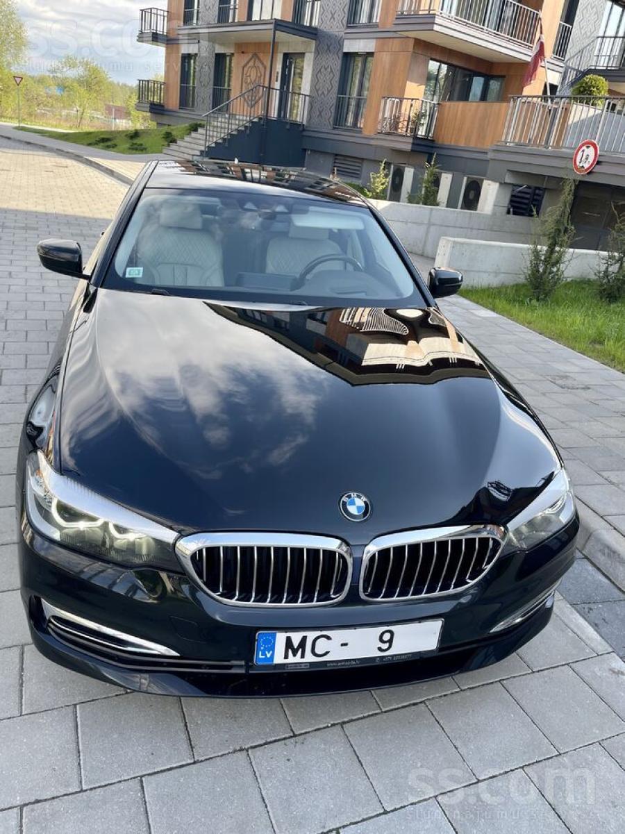 Black BMW 520 2019 in Riga, with an engine capacity of 2.00 L and mileage of 201 thousand km for 26450 €, photo 6 on AUTOMOTO.COM.LV