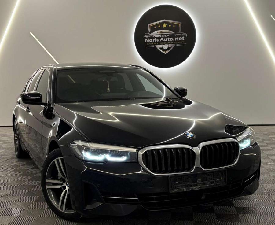 Black BMW 520 2021 in Marijampole, with an engine capacity of 2.00 L and mileage of 166 thousand km for 29999 €, photo 1 on AUTOMOTO.COM.LV