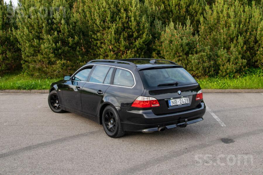 Black BMW 520 2005 in Talsi, with an engine capacity of 2.00 L and mileage of 343 thousand km for 3100 €, photo 4 on AUTOMOTO.COM.LV