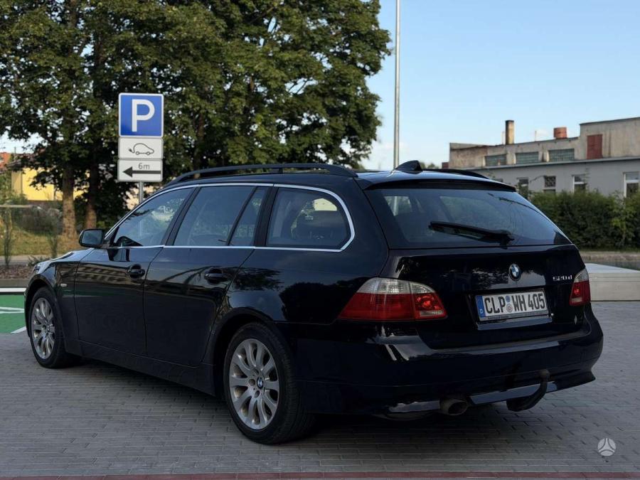 Black BMW 520 2006 in Rokiskis, with an engine capacity of 2.00 L and mileage of 400 thousand km for 2150 €, photo 6 on AUTOMOTO.COM.LV