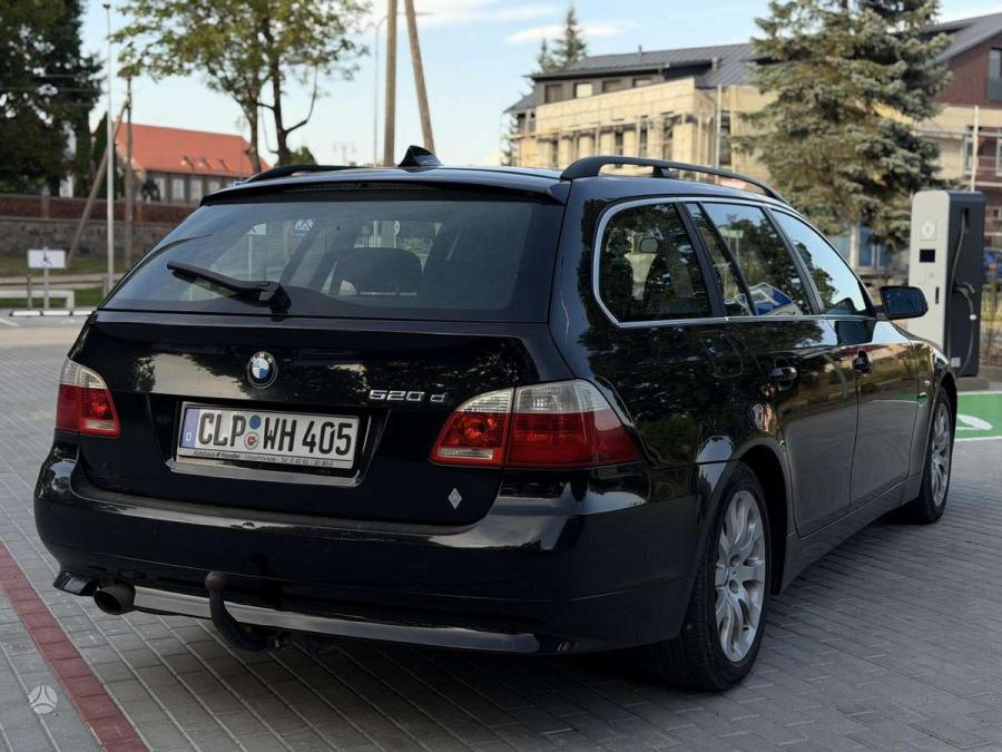 Black BMW 520 2006 in Rokiskis, with an engine capacity of 2.00 L and mileage of 400 thousand km for 2150 €, photo 8 on AUTOMOTO.COM.LV