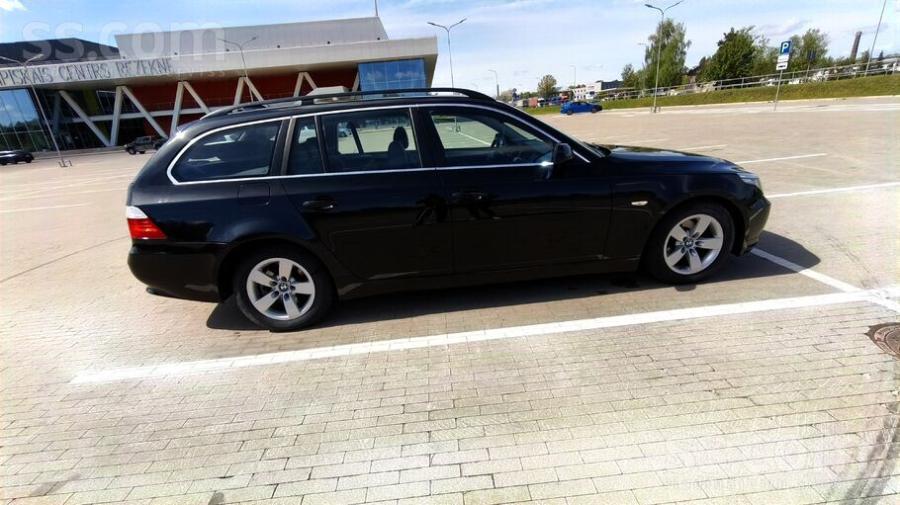 Black BMW 520 2007 in Rezekne, with an engine capacity of 2.00 L and mileage of 357 thousand km for 4200 €, photo 4 on AUTOMOTO.COM.LV