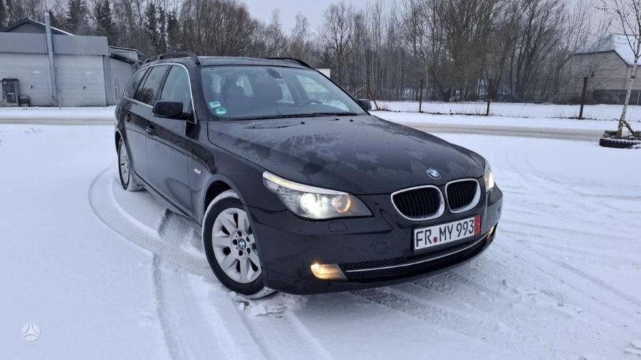 Black BMW 520 2008 in Vilkaviskis, with an engine capacity of 2.00 L and mileage of 345 thousand km for 3850 €, photo 2 on AUTOMOTO.COM.LV
