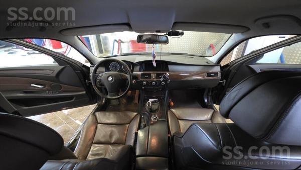 Black BMW 520 2008 in Riga, with an engine capacity of 2.00 L and mileage of 419 thousand km for 4000 €, photo 6 on AUTOMOTO.COM.LV